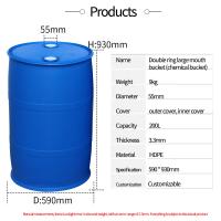 China 200L Transparent Plastic Barrel with Galvanized Steel Cage for Liquid Transport - 590mm × 930mm HDPE Container for sale