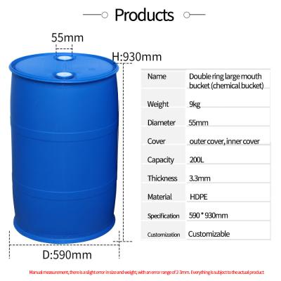 China 200L Transparent Plastic Barrel with Galvanized Steel Cage for Liquid Transport - 590mm × 930mm HDPE Container for sale