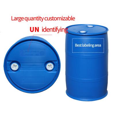 China 200L Open Top Black HDPE Plastic Barrel Drum with Lid for Chemical Waste Disposal - 590mm × 930mm Dimensions for sale