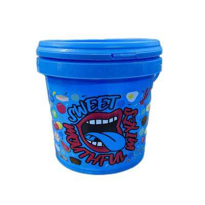 China Round Plastic Food Grade Buckets Small With Convenient Handle for sale