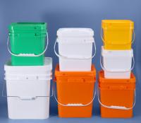 China 10L Square Plastic Bucket PP Food Grade with Handle IML Printing SGS FDA for sale
