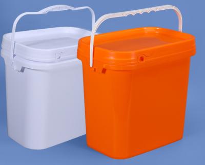 China 100% Virgin PP Square Plastic Bucket 10L Food Grade with Handle for sale