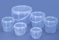 China Jieming Transparent Plastic Bucket 1000ml Smooth Surface Screen Printing for Food Storage for sale