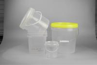 China Jieming Transparent Plastic Bucket 1000ml Smooth Surface Screen Printing for Food Storage for sale