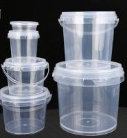 China Clear Customizable Plastic Bucket 1L-20L Durable Transparent Pail for Food Storage for sale