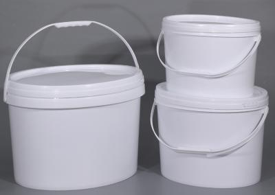 China Jieming 5L 10L 20L Oval Plastic Bucket PP HDPE Food Grade Storage Container for sale