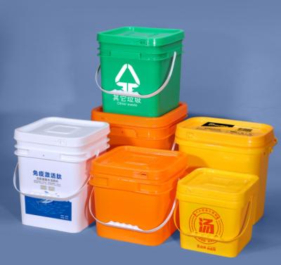 China 1.2 Kg Square Plastic Pail for Paint White or Other Color for sale