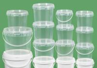 China Transparent Plastic Bucket 1-5L Customizable Smooth Surface for Ice Cream Food Storage for sale