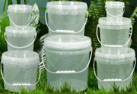 China Clear Plastic Bucket Container Smooth Surface Customizable 1000ml Capacity for Food Storage for sale