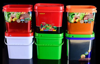 China Impact Resistance Square Plastic Bucket With Handle for sale