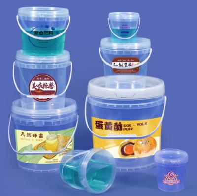 China Stackable Food Grade Plastic Buckets with Handle BPA Free 1L to 5L for sale