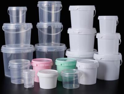 China Plastic Food Bucket with Lid 0.2L-20L PP HDPE Food Grade Storage Bucket Customizable Logo for sale