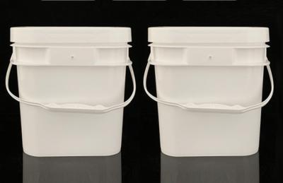 China Square Plastic Bucket 10 Liters PP Food Grade Container with Handle for sale