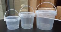 China Jieming Transparent Plastic Bucket 1L-5L Durable Clear Storage Pail Customizable for sale