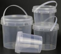 China Custom Logo Translucent Plastic Pail 1L-5L Smooth Surface Durable Bucket for sale