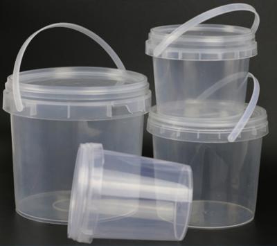 China Custom Logo Translucent Plastic Pail 1L-5L Smooth Surface Durable Bucket for sale