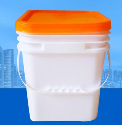 China Chemical Resistant Square Plastic Bucket 10L IML Thermal Transfer Screen Printing for sale