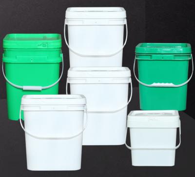 China 1.2 Kg Square Plastic Bucket Impact Resistant with Handle Included for sale