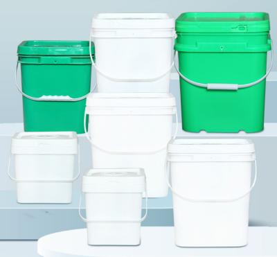 China 100% Virgin PP Square Plastic Bucket 10L with Lid for Food Grade Storage for sale