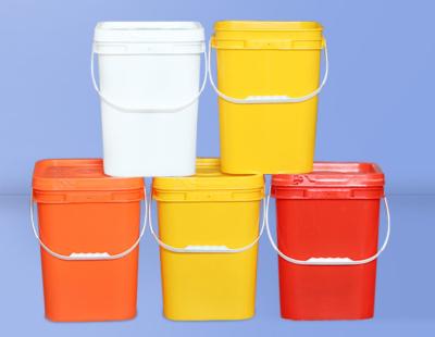 China Impact Resistance Square Plastic Bucket Food Grade With Handle for sale