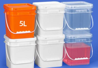 China Jieming Square Plastic Bucket 25L Food Grade PP Chemical Resistant with Lid for sale