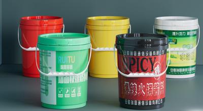 China 5 Gallon Plastic Pails 20L UV Resistant with Handle and Snap-On Lid for sale