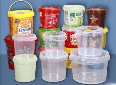 China Screen Printing Plastic Food Bucket Lightweight With PP / HDPE Material for sale