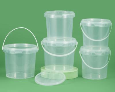 China Screen Printing Plastic Food Pail With Bucket Design For Convenience for sale