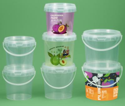 China Plastic Food Bucket with Lid 5L Food Grade PP HDPE Stackable Container Custom Logo for sale