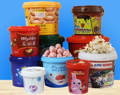 China Jieming White Food Grade Bucket 1L-5L BPA Free Reusable Pail with Lid for sale