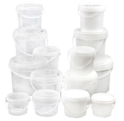 China UV Resistant Food Grade 5 Gallon Plastic Pails 20L with Snap On Lid 11.5 Inch Diameter for sale