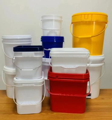 China Round Plastic Bucket 1.5mm with Seal Lid Metal Handle 1L-20L for Water Paint Food Chemical for sale