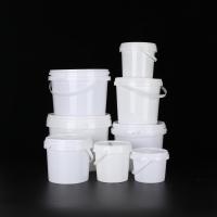 China White Food Grade Bucket with Handle 1L to 5L Capacity BPA Free Temperature Safe for sale