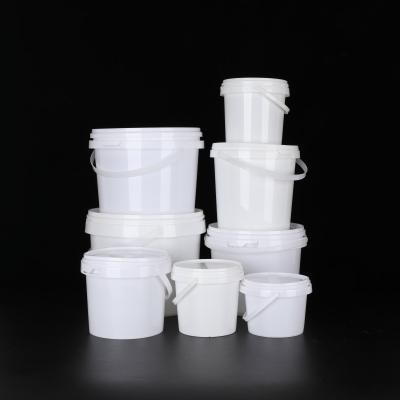 China White Food Grade Bucket with Handle 1L to 5L Capacity BPA Free Temperature Safe for sale