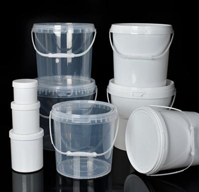 China Customizable Transparent Plastic Bucket 500ml-4L Durable Smooth Surface for Food Storage for sale