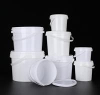 China White Food Grade Plastic Bucket with Lid 1L-5L BPA Free Recyclable -40°F to 180°F for sale