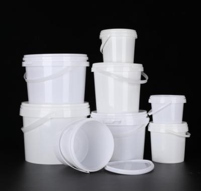 China White Food Grade Plastic Bucket with Lid 1L-5L BPA Free Recyclable -40°F to 180°F for sale
