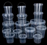 China Customizable Clear Plastic Bucket For Food Storage And Display for sale