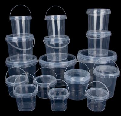 China Customizable Clear Plastic Bucket For Food Storage And Display for sale
