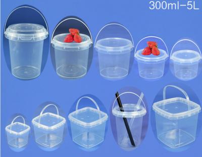 China Jieming PP HDPE Plastic Food Bucket 0.2L-30L with Lid IML Thermal Transfer Custom Logo for sale