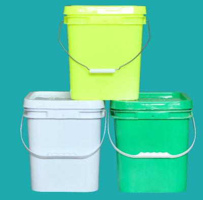 China Square Plastic Bucket 1.2 Kg Chemical Resistant Food Grade 1L to 25L for sale