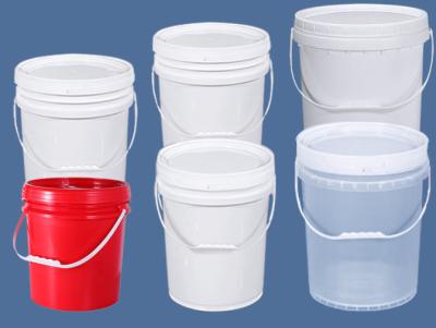 China Industrial Lubricant Storage Bucket 20L PP/HDPE Heavy Duty White Oil Grease Container for sale