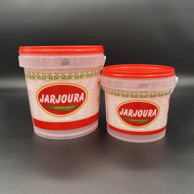 China Transparent Plastic Bucket 5L Durable Clear Storage Container with Thermal Transfer Printing for sale