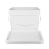 China PP 100% Raw Materials Square Plastic Bucket 20L Impact Resistant with Lid for sale