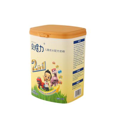 China 105 oz Plastic Milk Powder Rectangle Tub with IML Labeling Custom Size for sale
