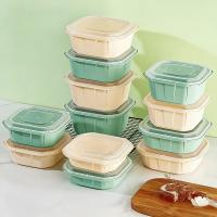 China Wholesale Square Plastic Food Containers with Lids 160x160mm 52-79mm for Takeaway Meal Prep for sale