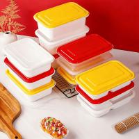China Rectangular Plastic Food Containers with Lids 218x134mm 180x120mm for Takeaway Meal Prep for sale