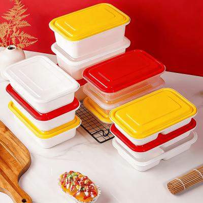 China Rectangular Plastic Food Containers with Lids 218x134mm 180x120mm for Takeaway Meal Prep for sale