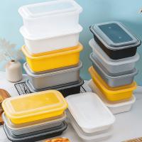China Rectangular Plastic Food Containers with Lids 218x134mm 180x120mm for Takeaway Meal Prep for sale
