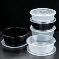 China Large Round Plastic Food Containers with Lids 2000ml to 4850ml Deli Takeaway Salad Bowls Wholesale for sale